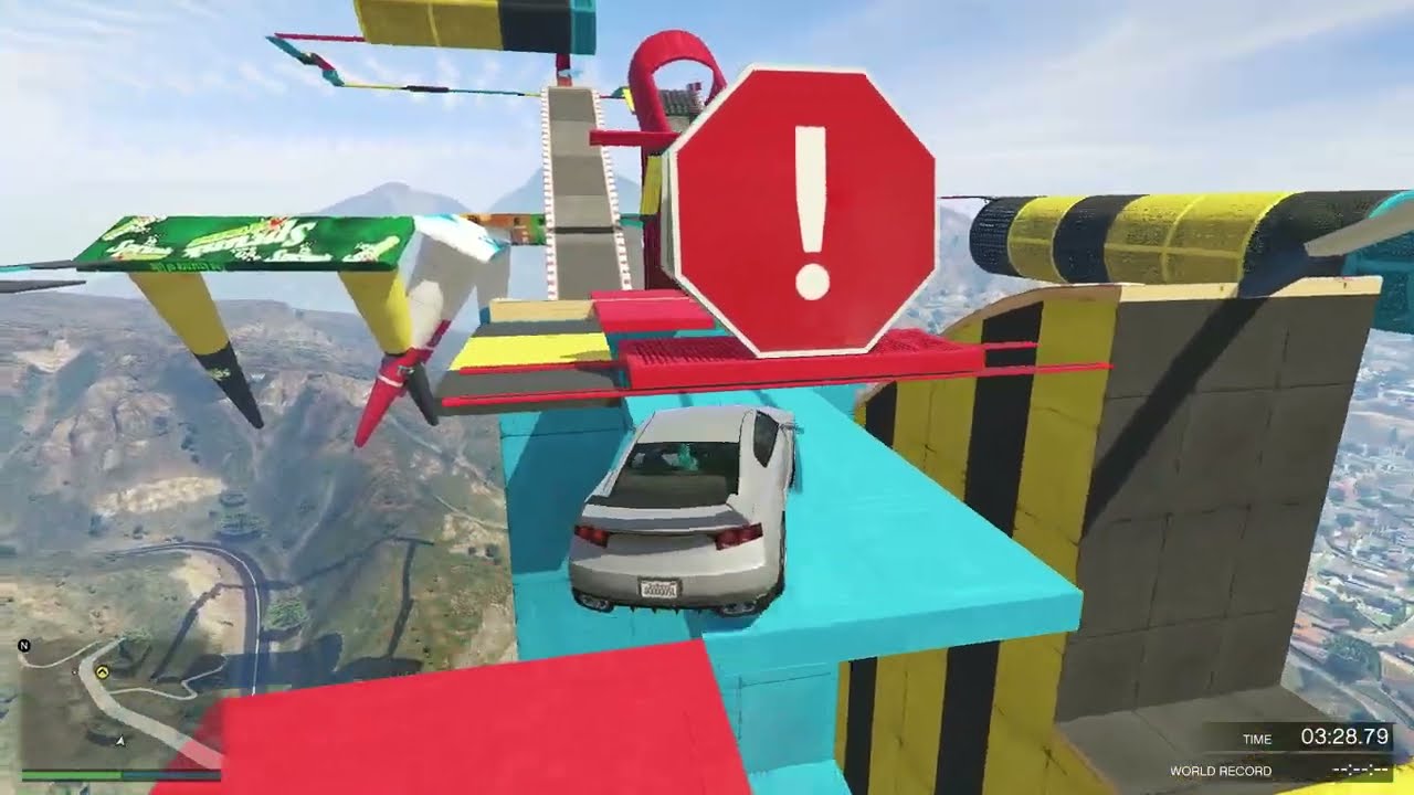 Franklin Tried New Impossible Sky Car Stunt Mega Ramp Parkour Challenge ...