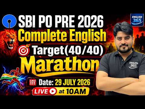 SBI PO English Marathon 2026 | Complete English Target 40/40 | SBI PO Prelims | by Vishal Sir