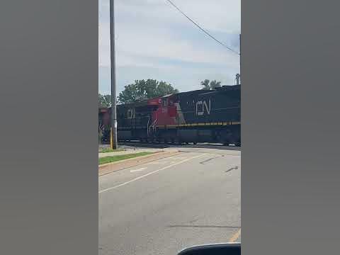 CN 8005 Thunder-cab unit leads 5 locomotive train with EX-CREX - YouTube