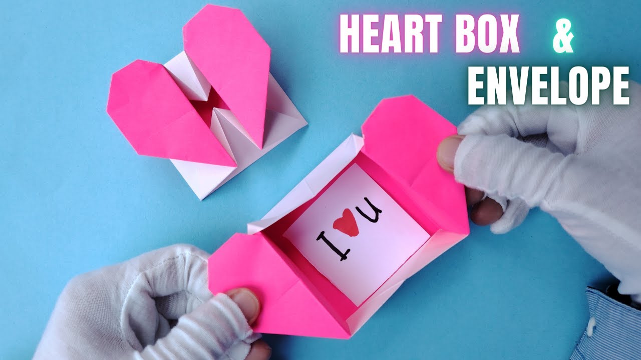 Origami Heart Box & Envelope with Secret Message | How to make a paper ...