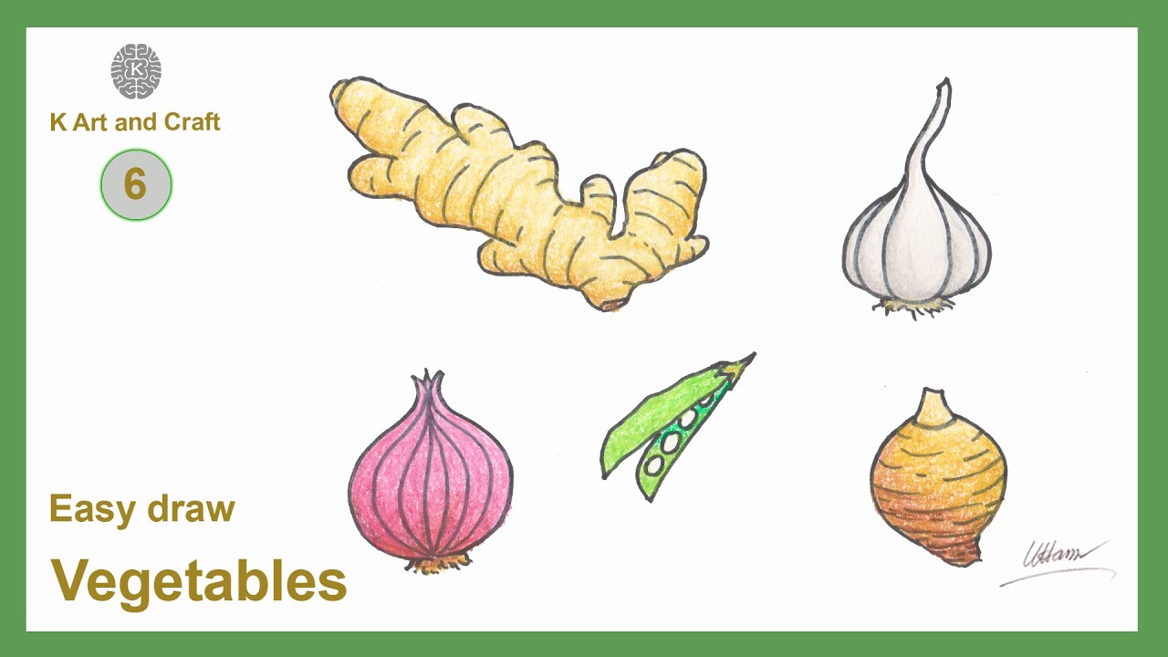 How To Draw Vegetables For KIDS Part 6 Step By Step Vegetables Drawing how-to-draw-vegetables-for-kids-part-6-step-by-step-vegetables-drawing