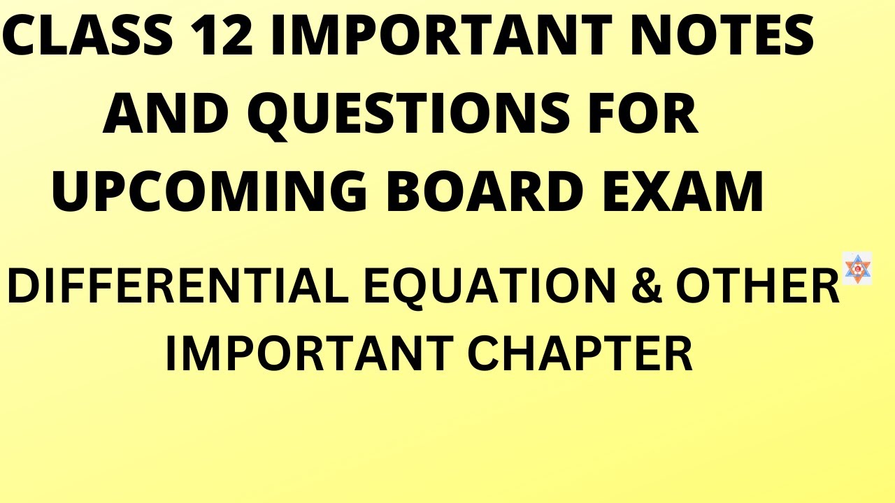 CLASS 12 BASIC MATH IMPORTANT NOTES & QUESTION FOR UPCOMING BOARD EXAM ...