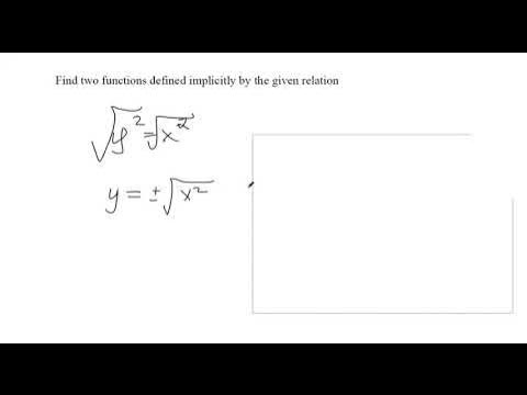 Find two functions defined implicitly by the given relation 2 - YouTube