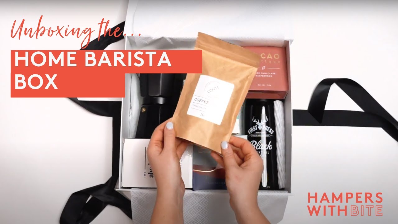 Home Barista Box | Settlement Hampers | Hampers With Bite - YouTube
