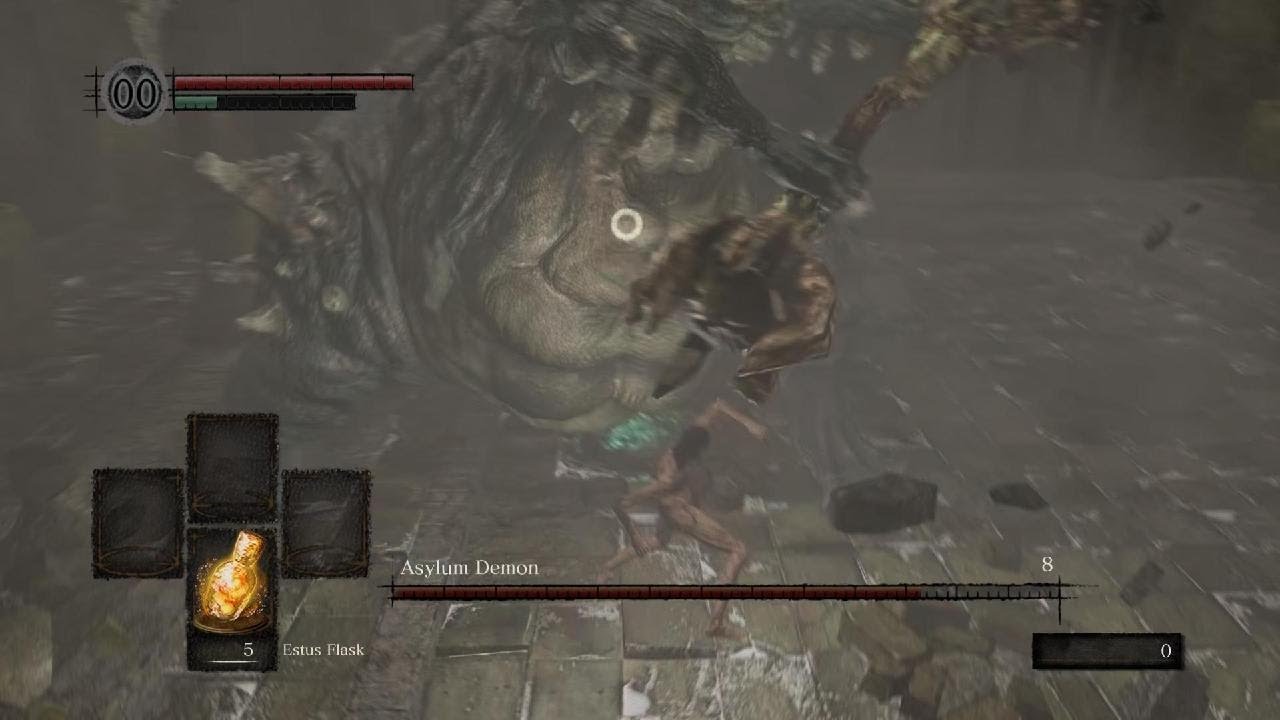 Dark souls remastered asylum demon bare handed - YouTube