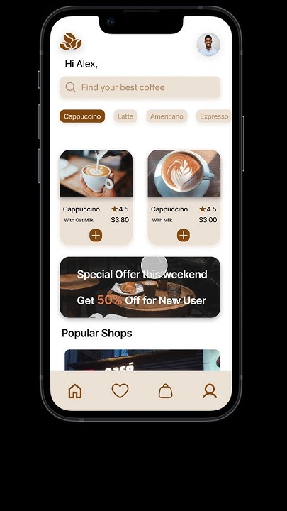 Coffee Shop UI Design | Mobile App Ui UX Design #shorts - YouTube