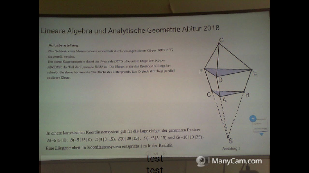 Abiturklausur 2018 Lineare Algebra und Analytische Geometrie NRW - YouTube