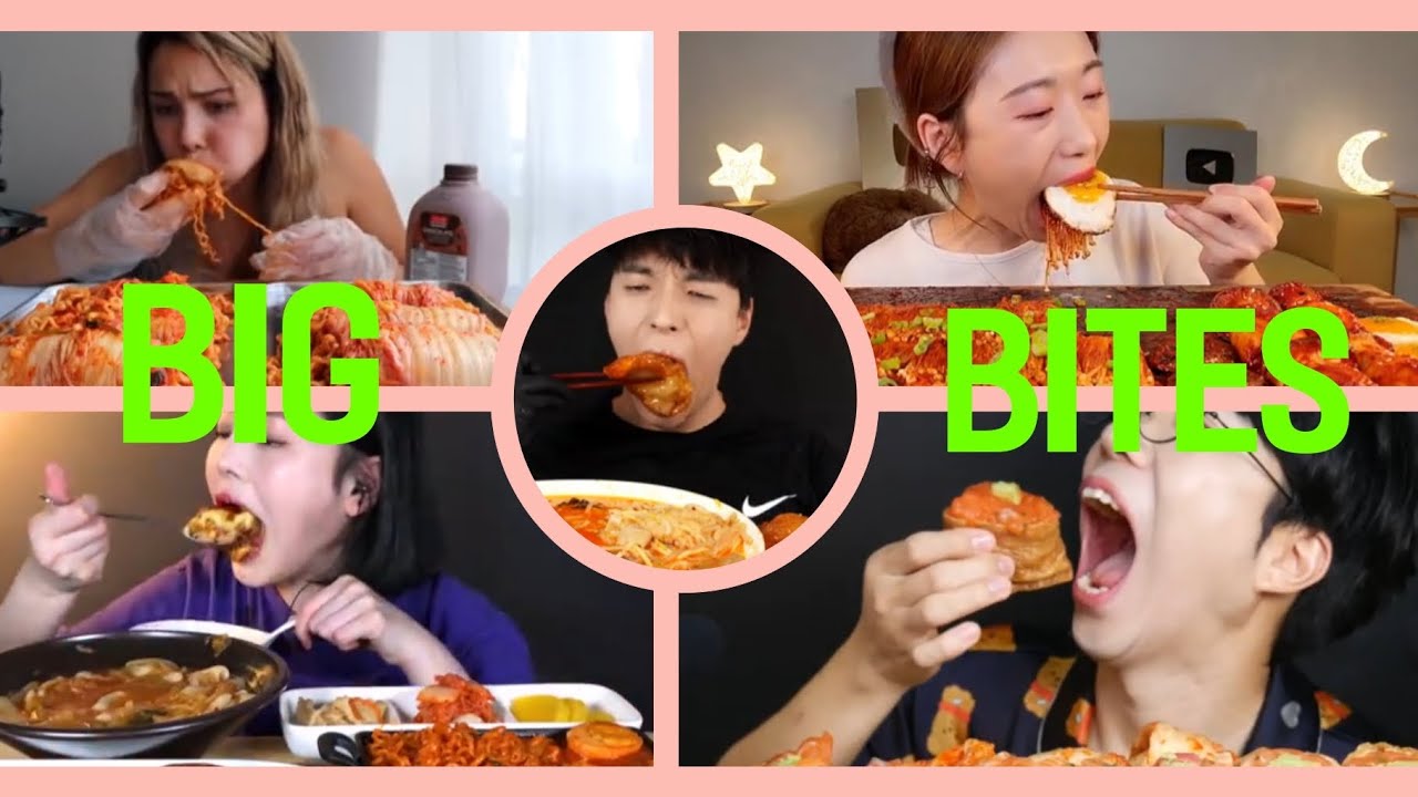 SATISFYING BIG BITES MUKBANG COMPILATION 🤤 Mukbangers take THE BIGGEST ...