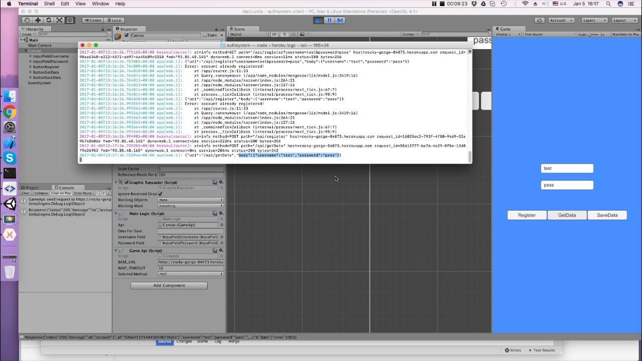 Login System Unity + NodeJS + MongoDB part 2 - YouTube
