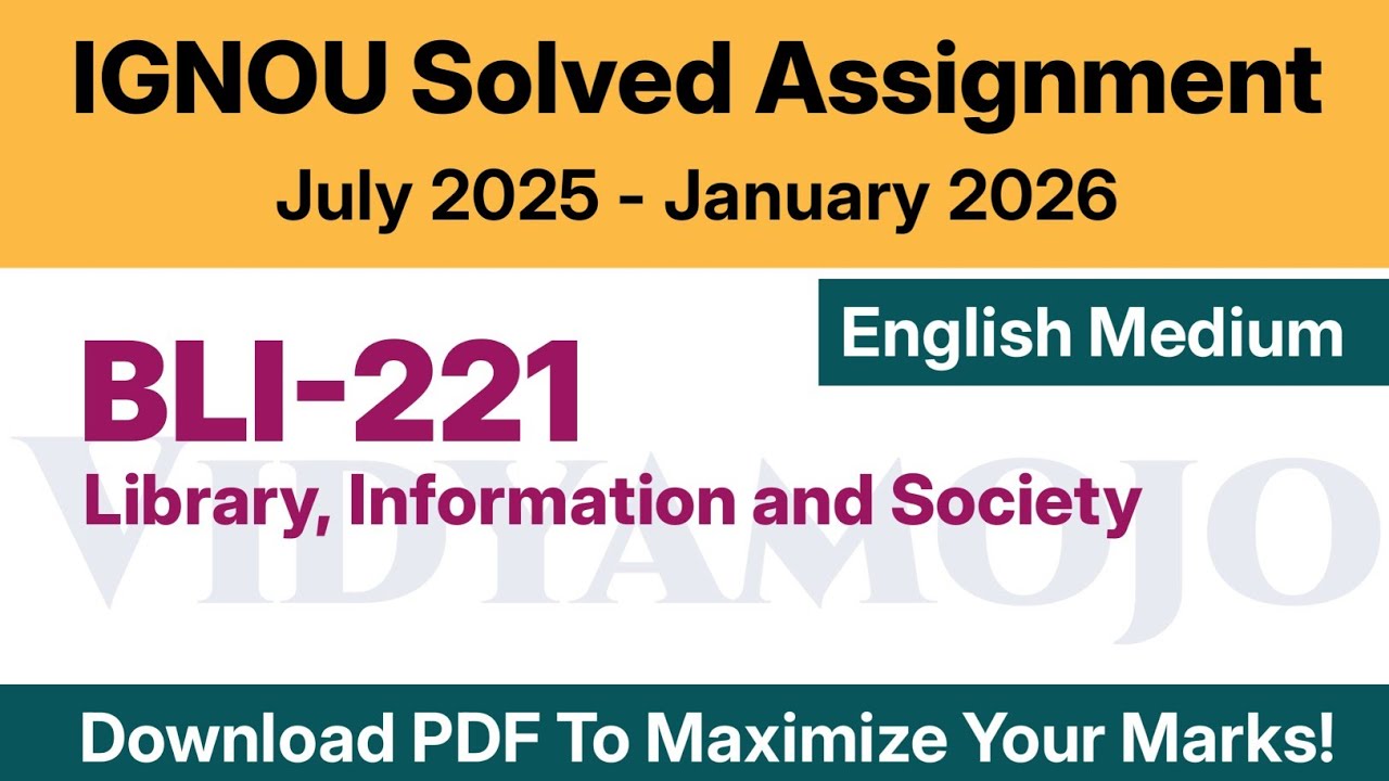 IGNOU BLI 221 Solved Assignment 2025-26 English Medium PDF Download ...
