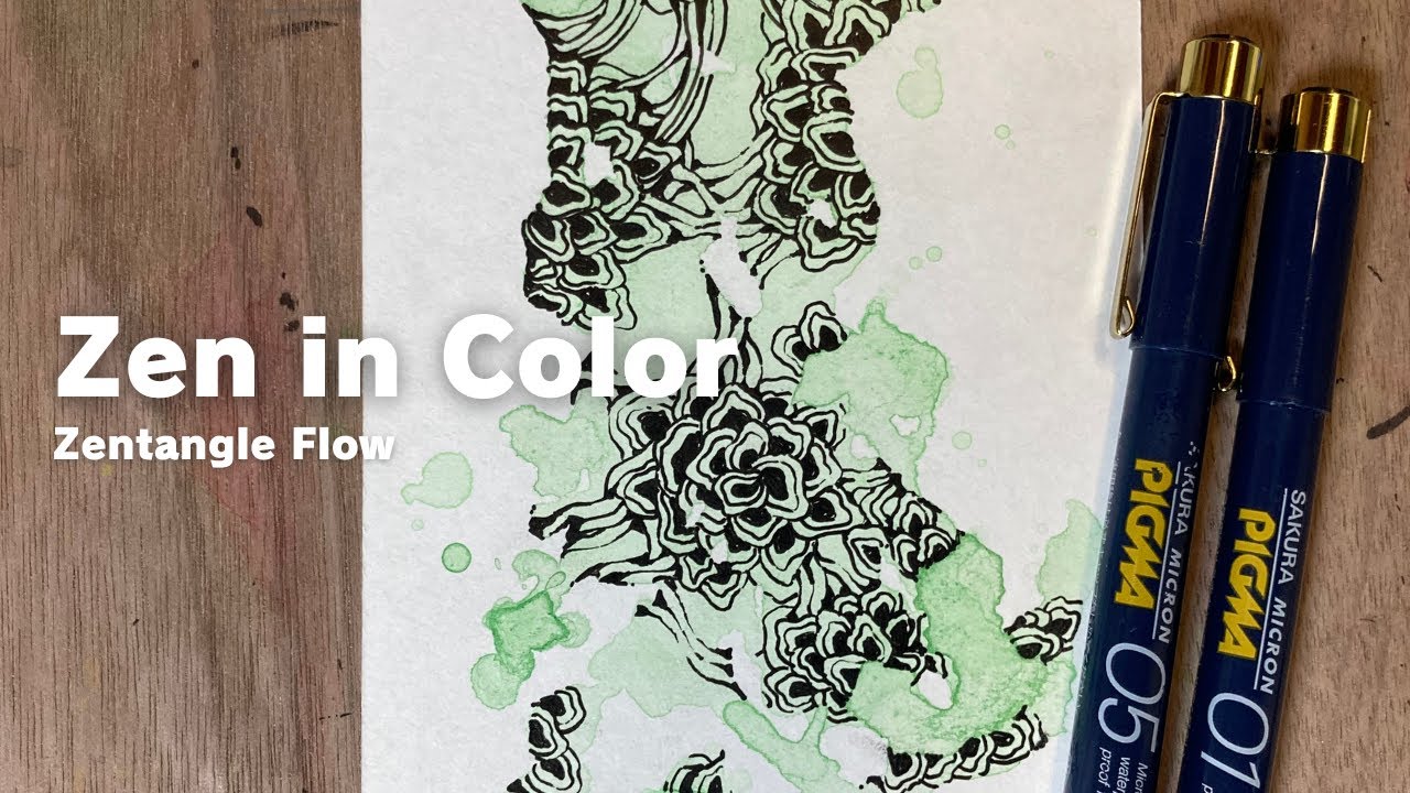 Healing in Green: A Zentangle Journey with Watercolor - YouTube