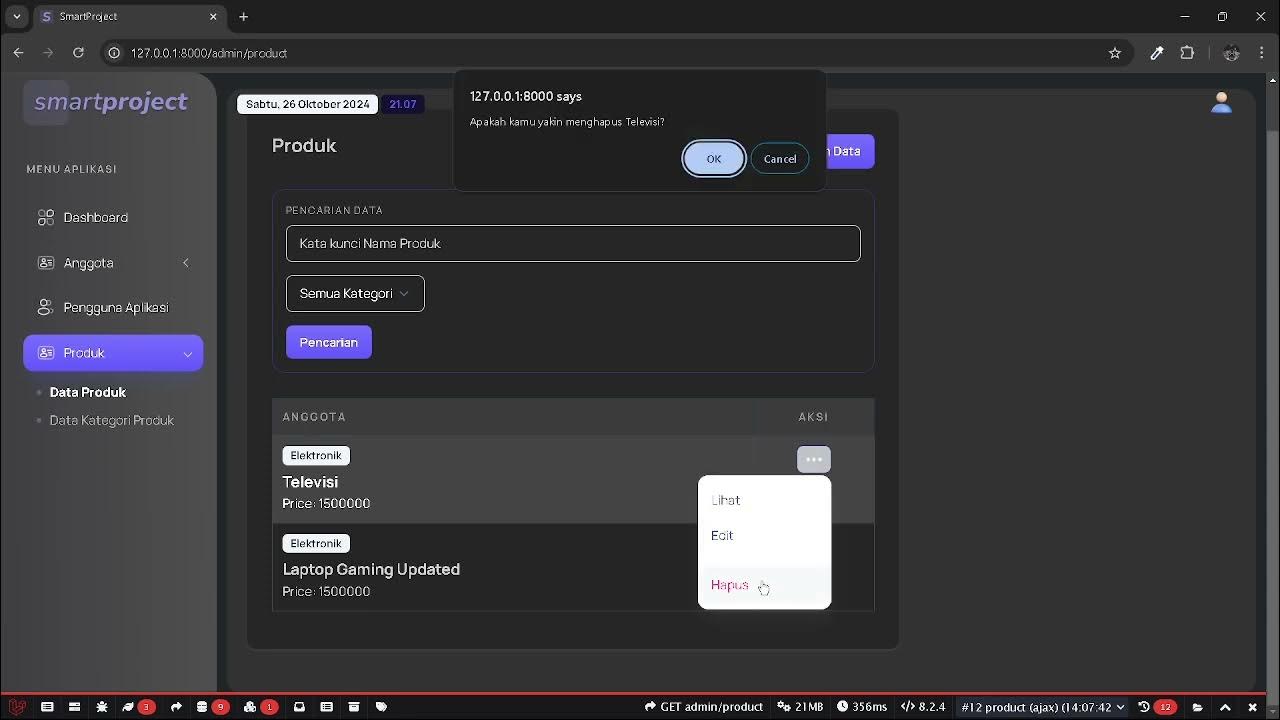 DEMO CRUD SMART PROJECT LARAVEL - YouTube