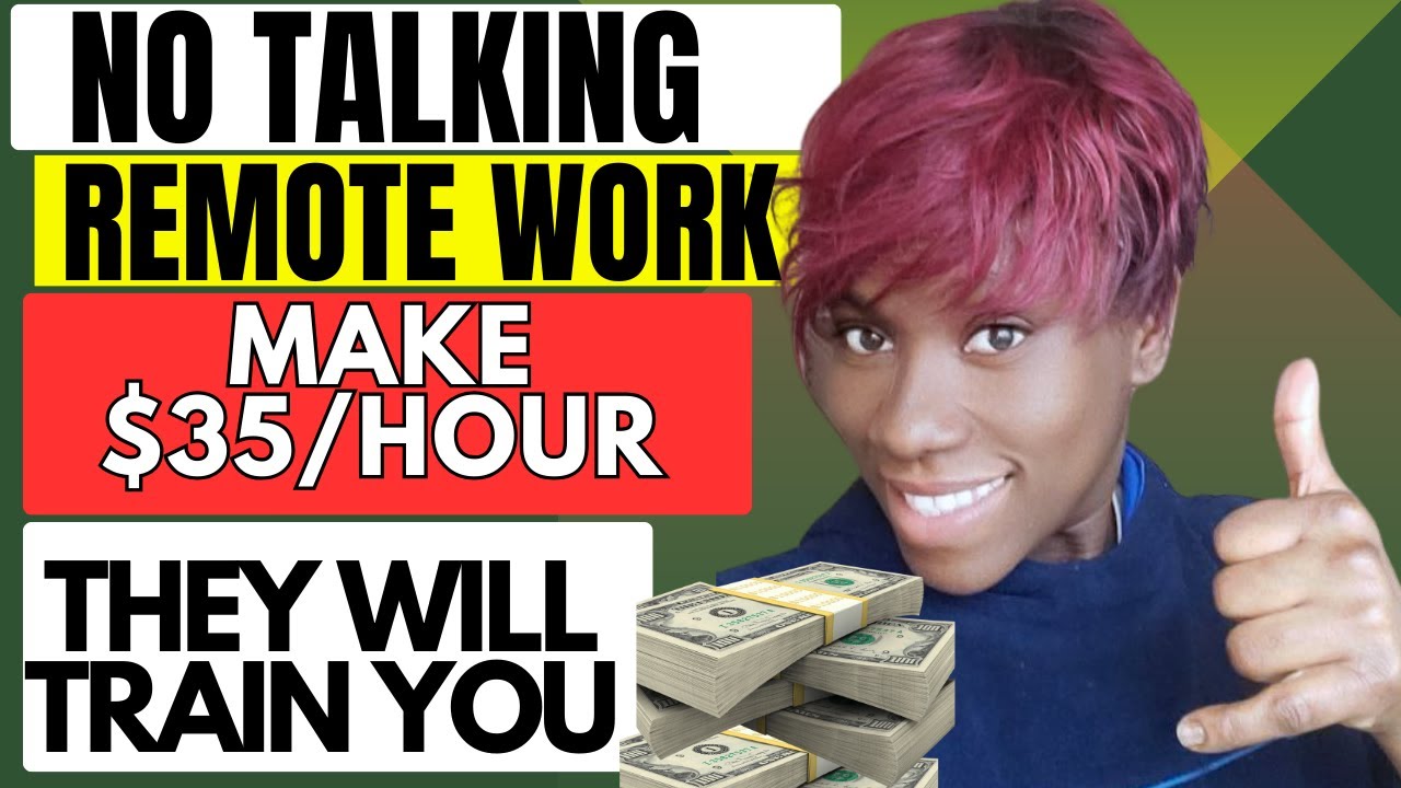 No Talking Work from Home Jobs 2024| Earn $35/hr. - YouTube
