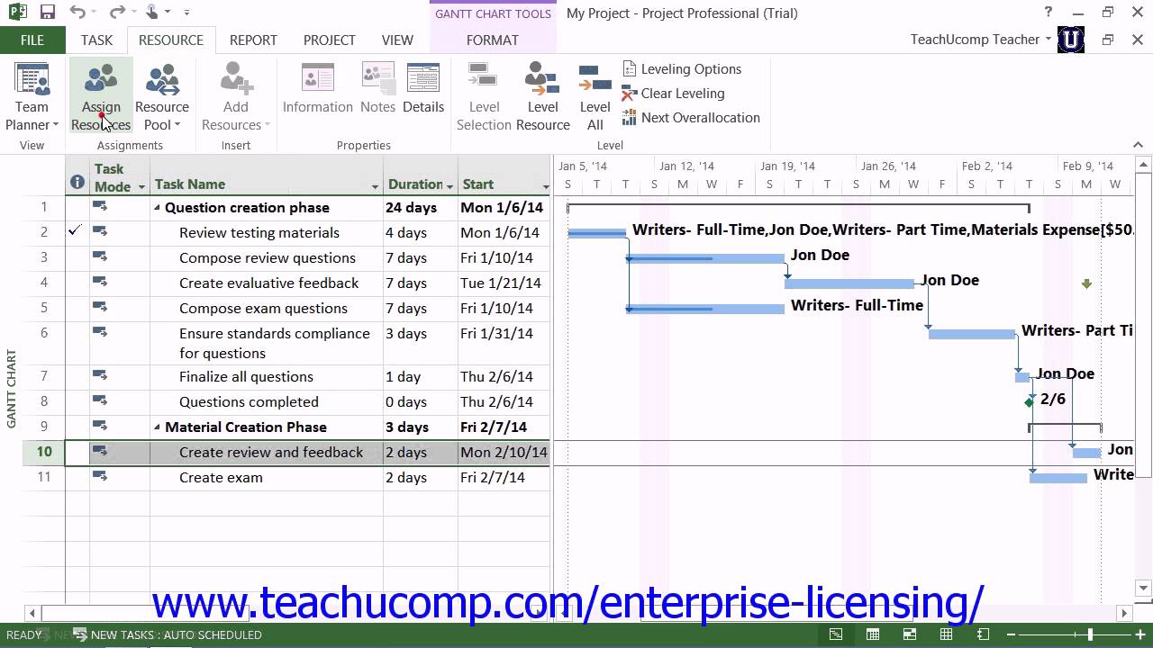 Microsoft Office Project Tutorial 2013 Advanced Resource Managment 10.4 ...