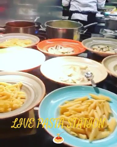 A live pasta chefs to prepare food right in front of the guests. # ...