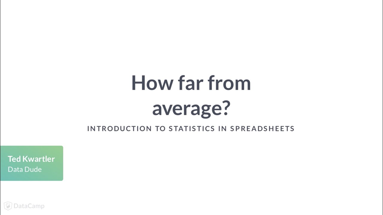 Spreadsheets Tutorial: How far from average? - YouTube