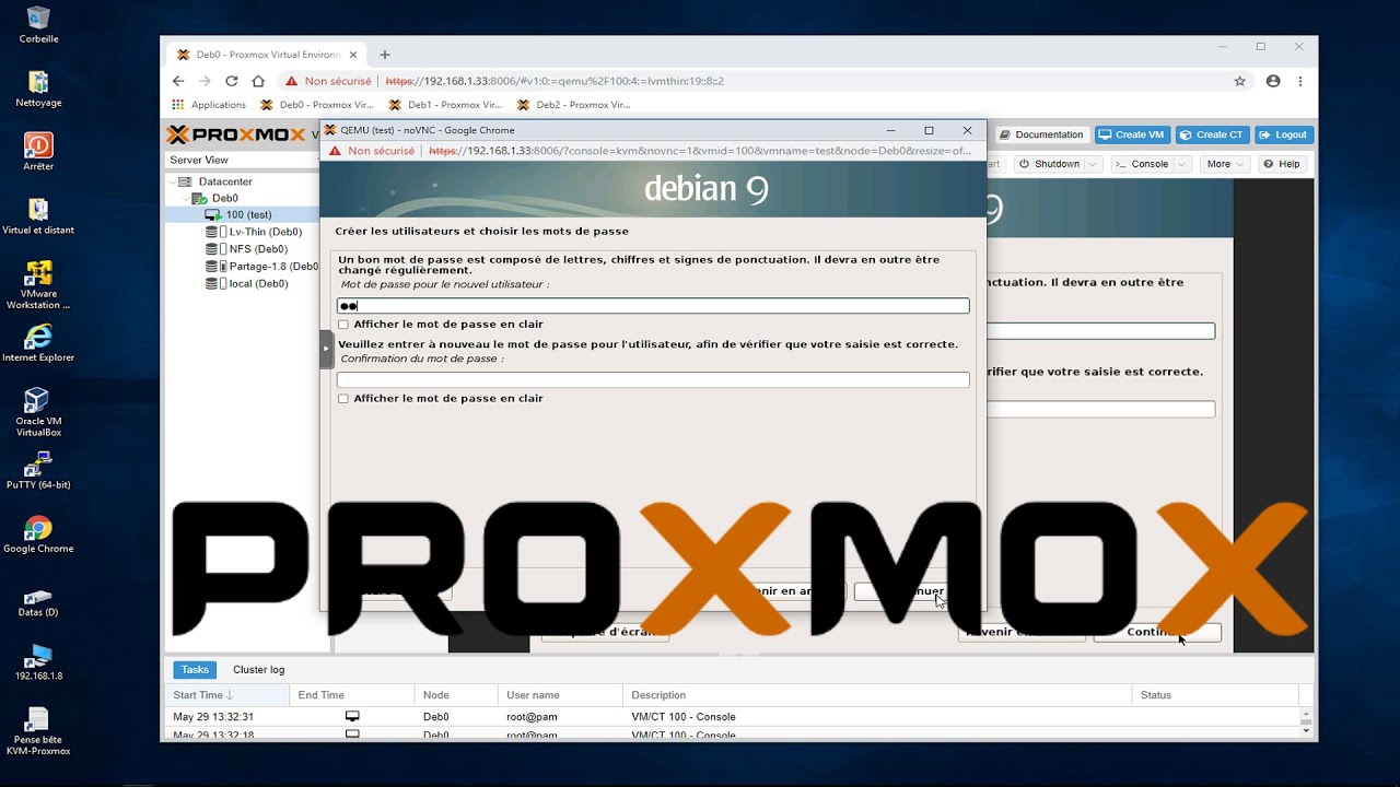 Utilisation de base de Proxmox - Le stockage, créer une VM - YouTube