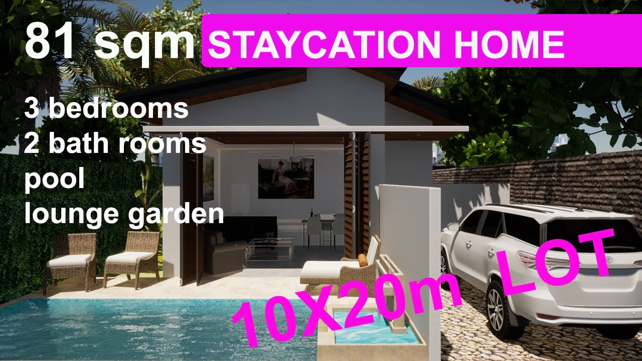Simple House Design, 81 sq.m Bungalow 3 bedrooms 2 bathrooms Pool, Lot ...