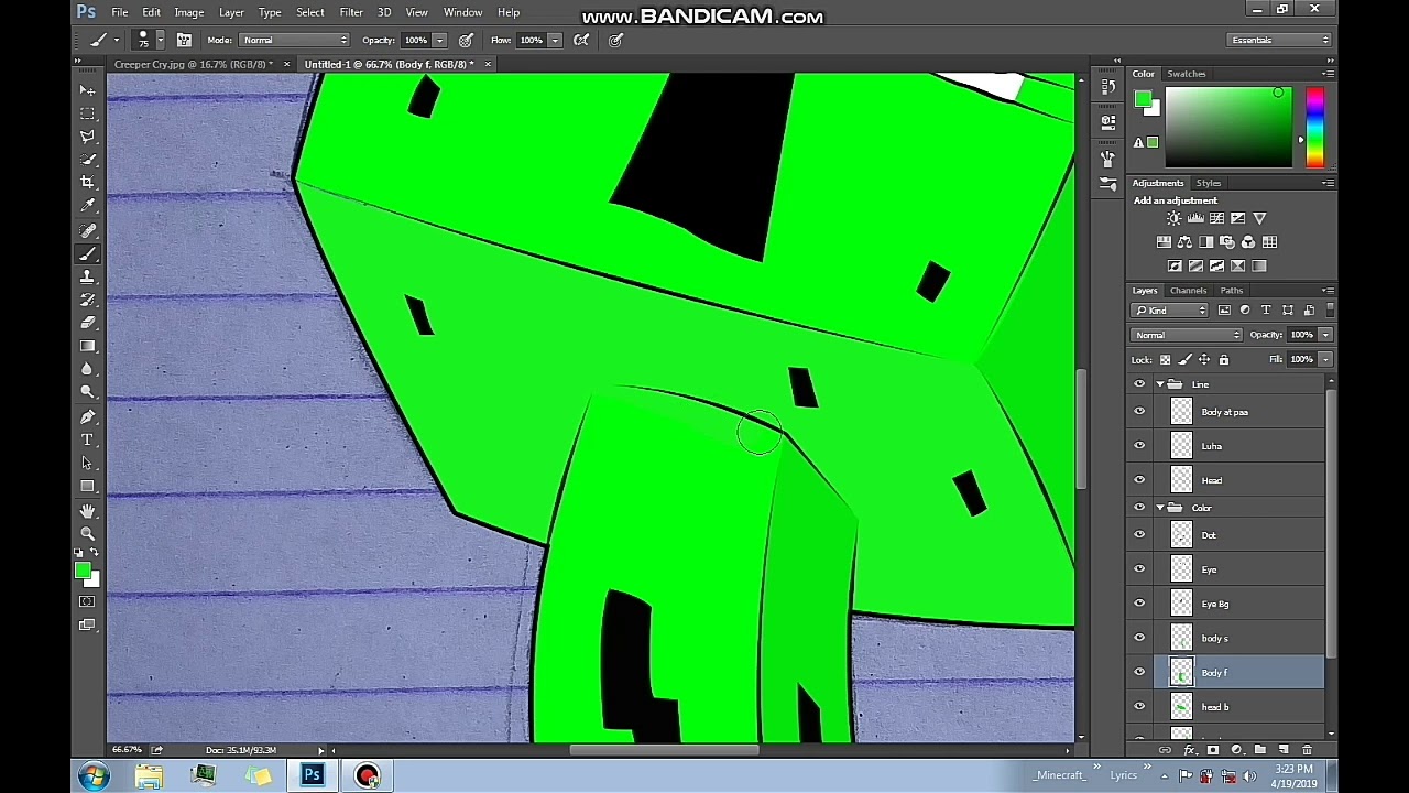 Crying Creeper Speed Art - YouTube