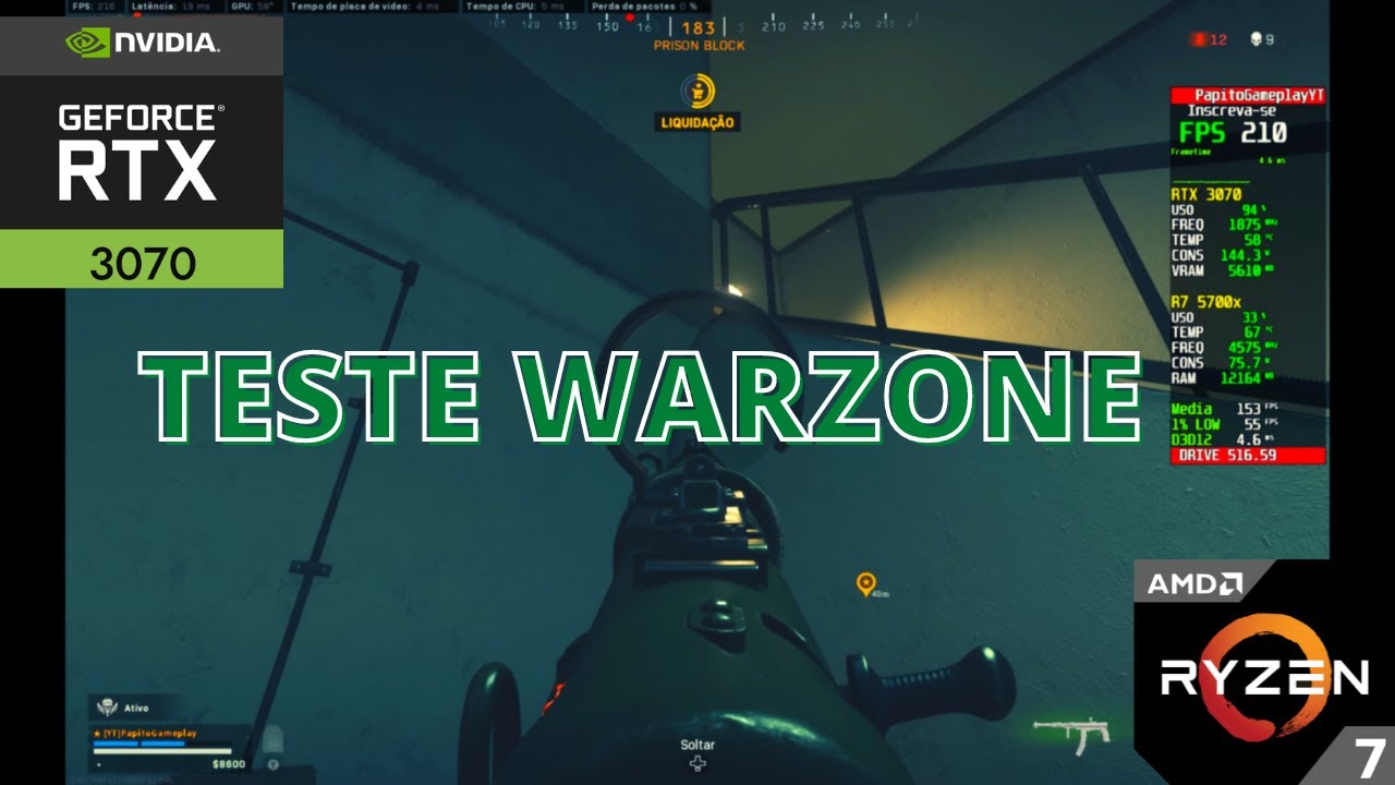 RTX 3070 | COD Warzone - Resolução - 1728x1080 | Baixo e Normal - YouTube