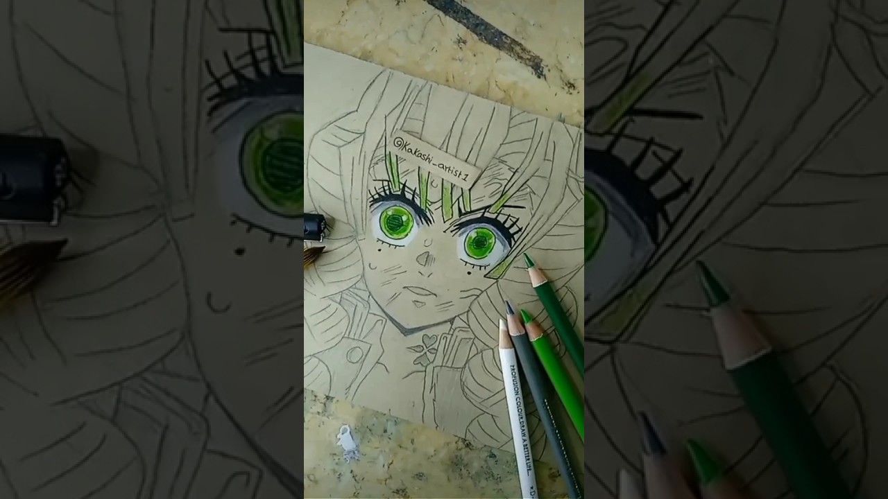 how I coloure mitsuri eye 👁️ #shorts #anime #demonslayer - YouTube