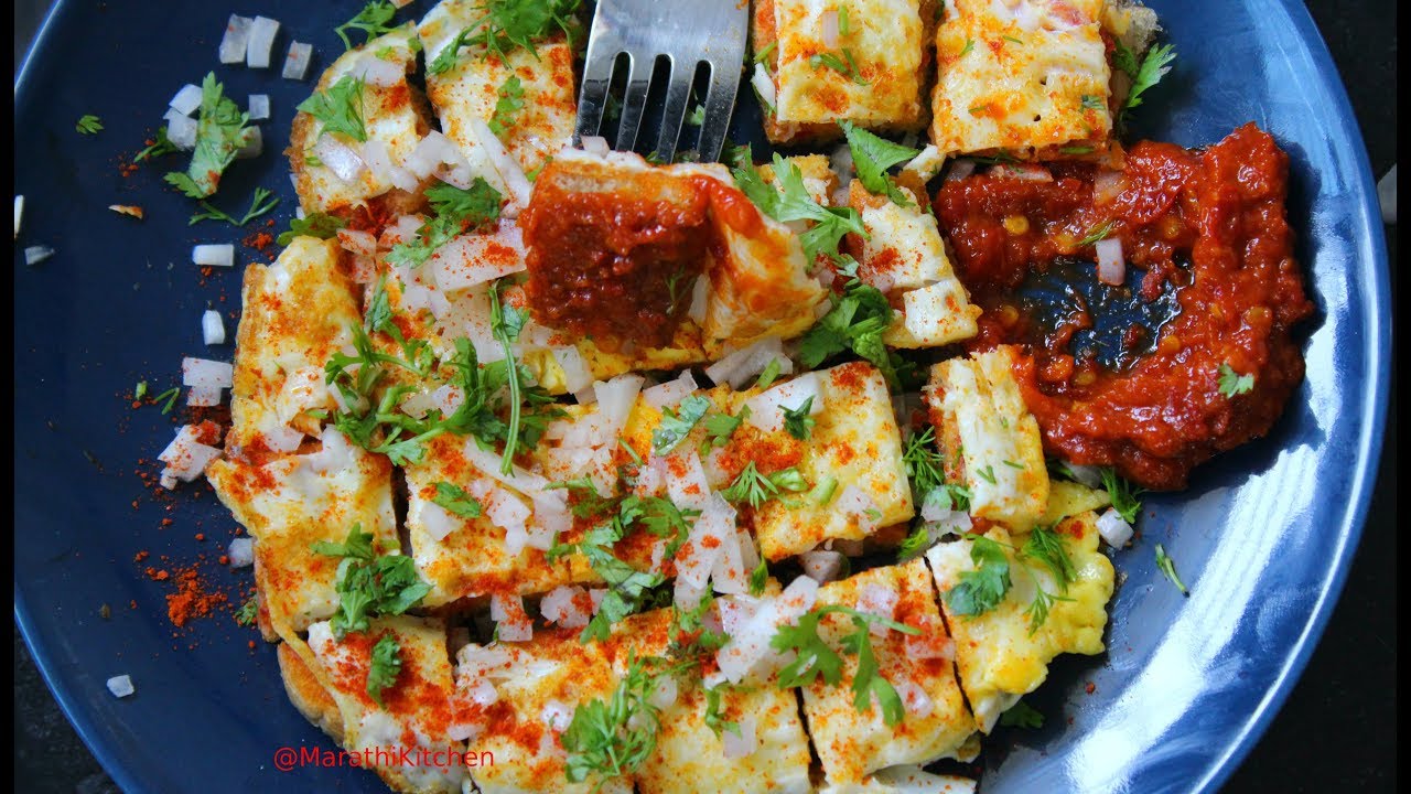 कोल्हापूर स्पेशल अंडा खांडोळी | Anda Khandoli | Egg half fry Toast ...