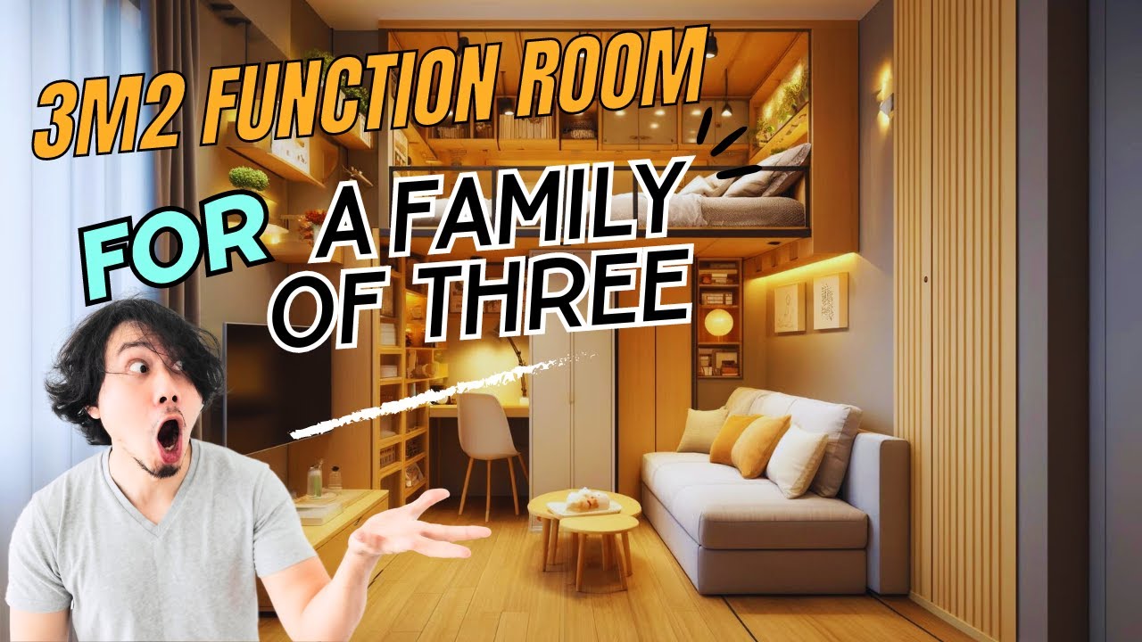 Design a 3 Square Meter Function Room For a Family of Three - YouTube