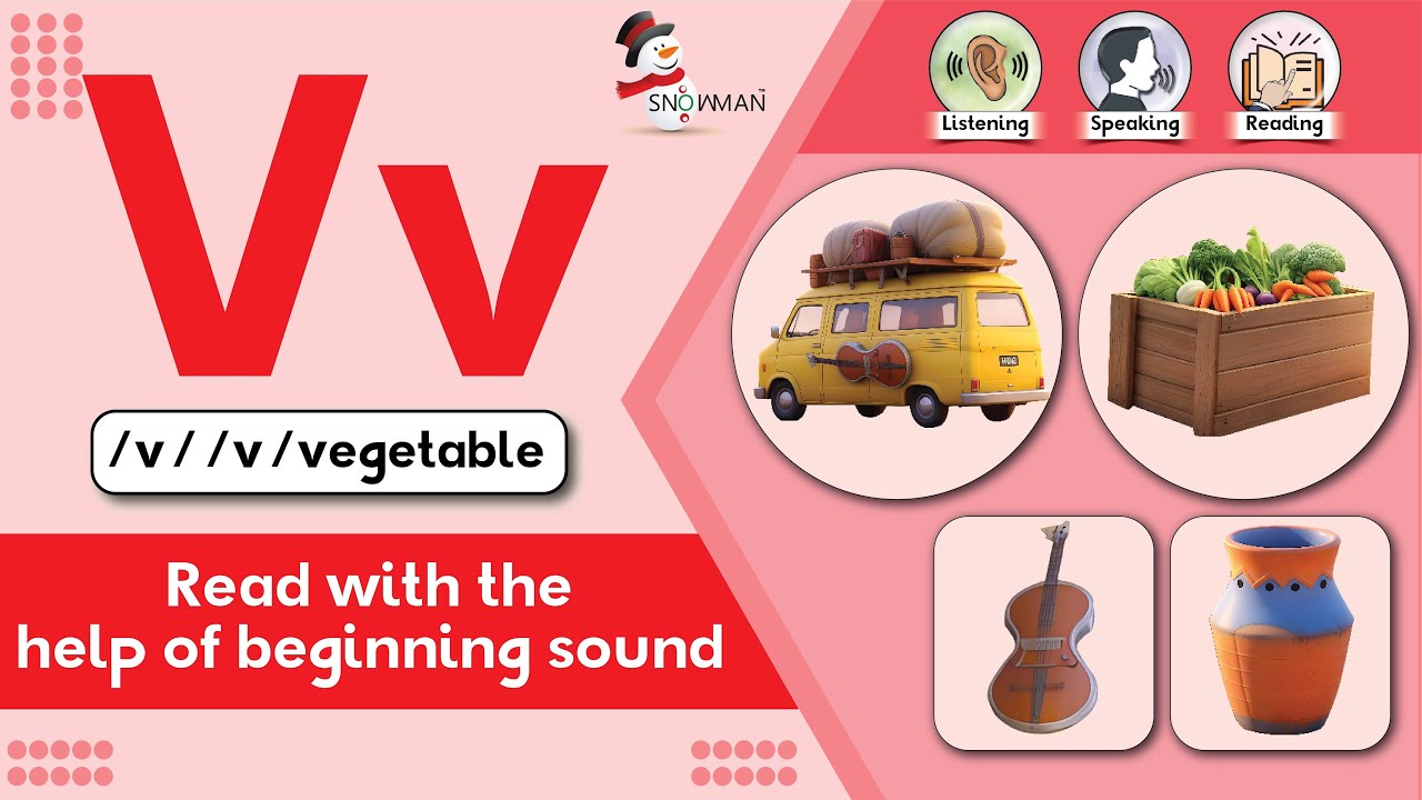 Letter Vv Beginning Sound | Vocabulary, Sound Practice, and Reading ...