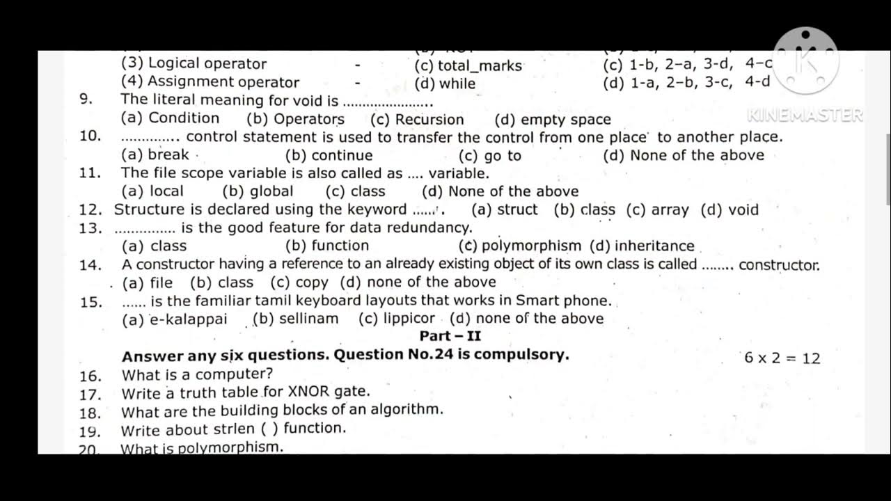 11th computer science second revision question paper 2025 english ...