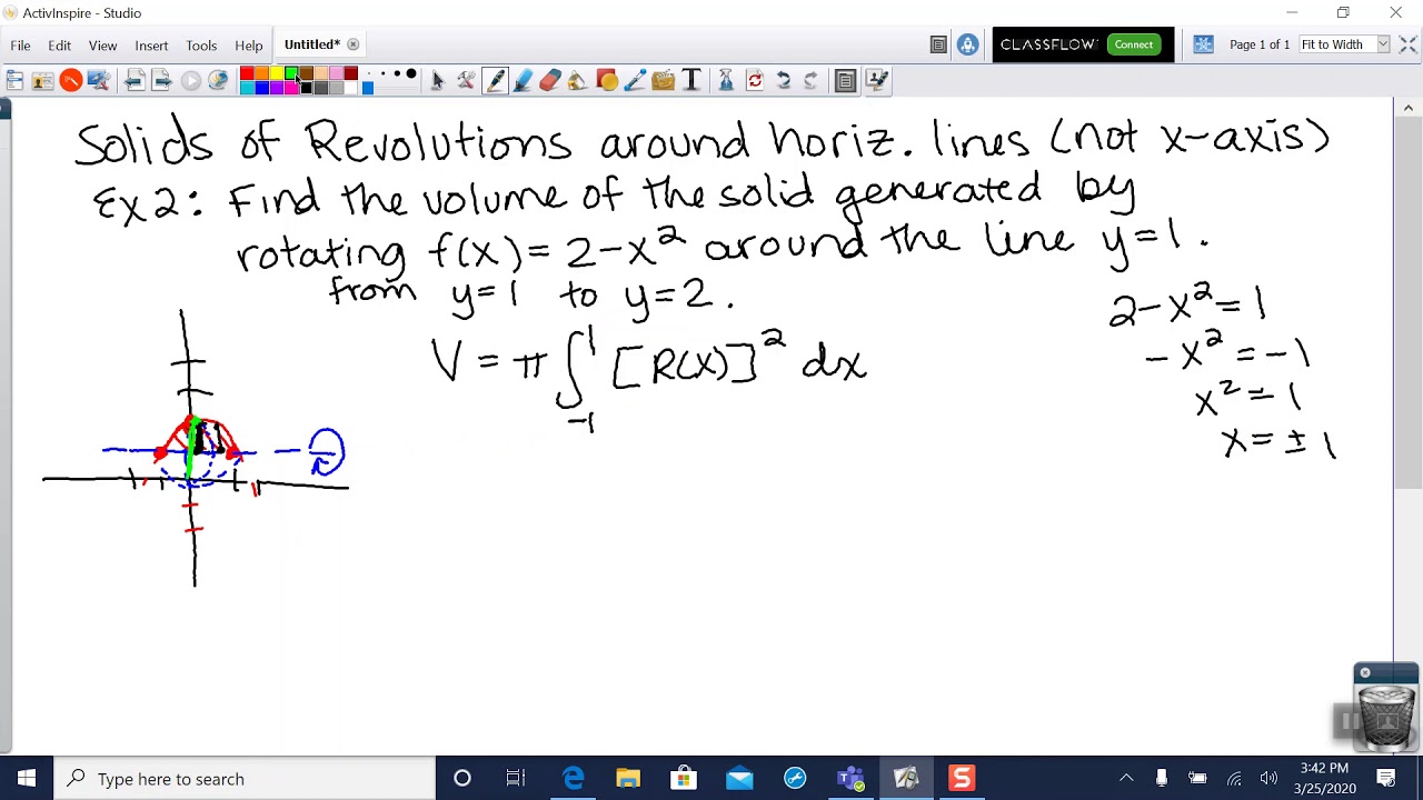 Lesson 7.2c - Solids rotating around a horizontal line - YouTube