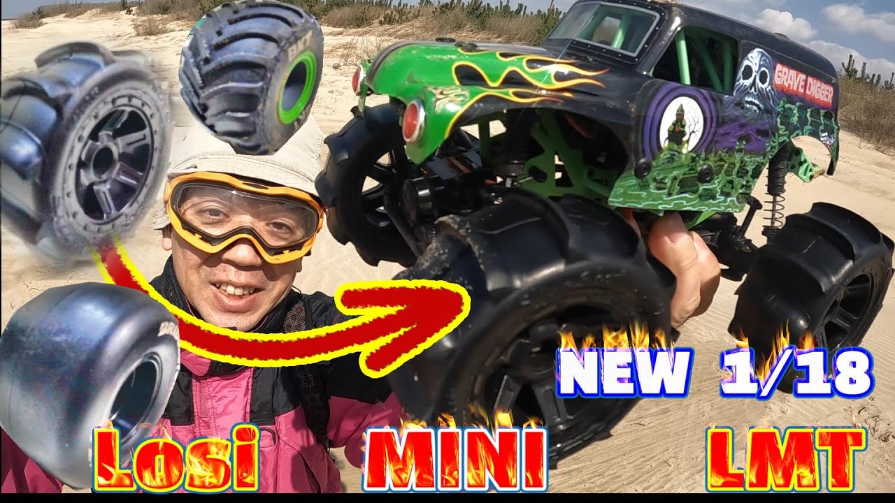 I tried installing paddle tires and slick tires on the New Losi mini ...