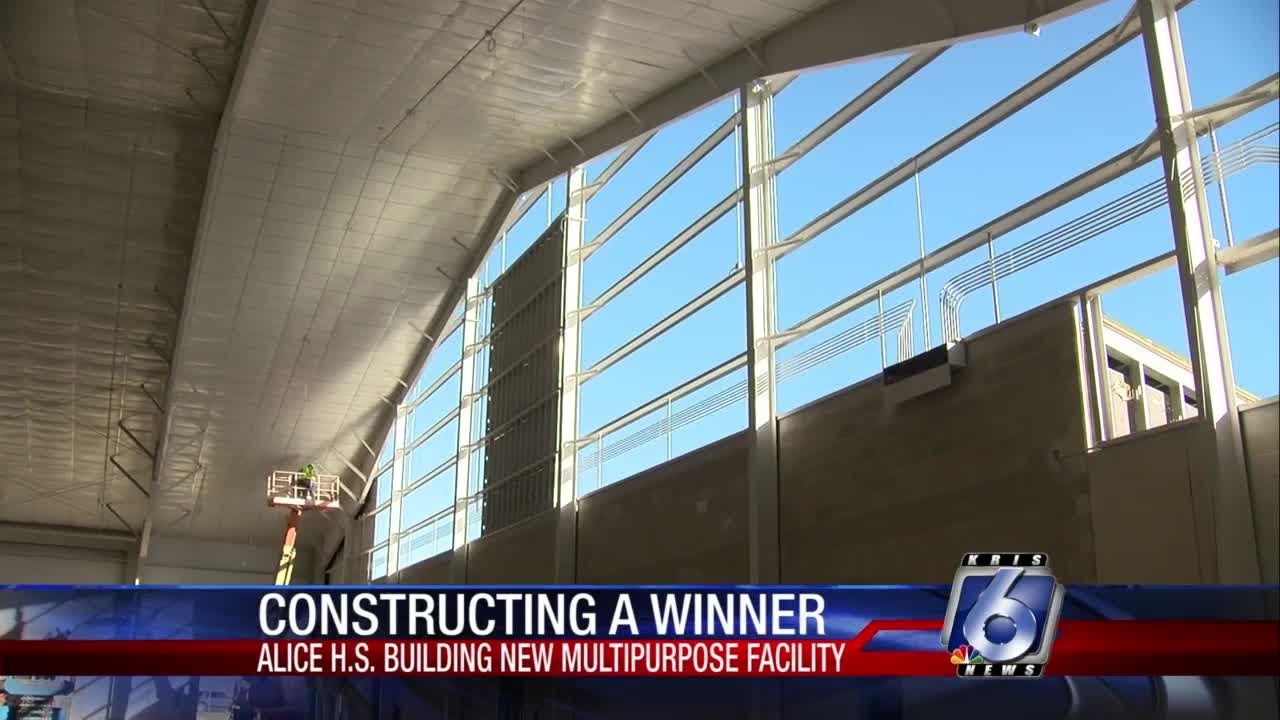 Alice gets ready for indoor athletic facility to be completed - YouTube