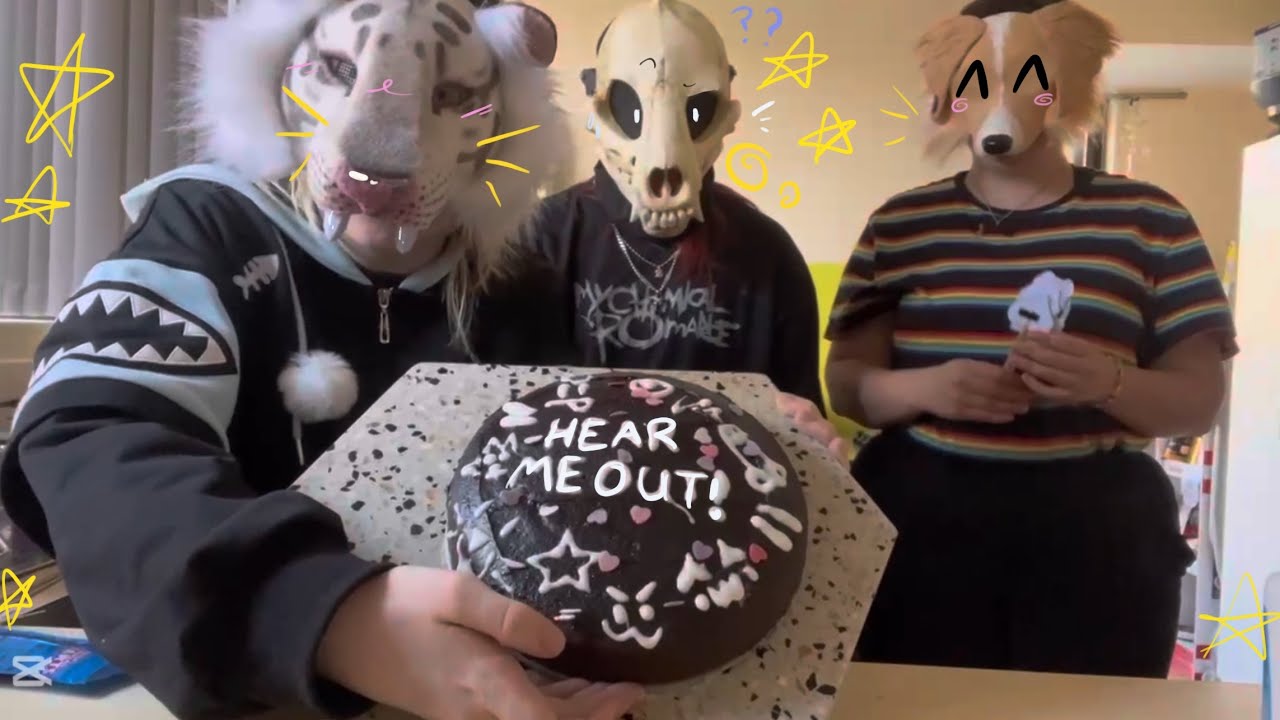“Hear me out” cake with my friends! @Mask3d_mayhem @z3phyrs_den #furry ...