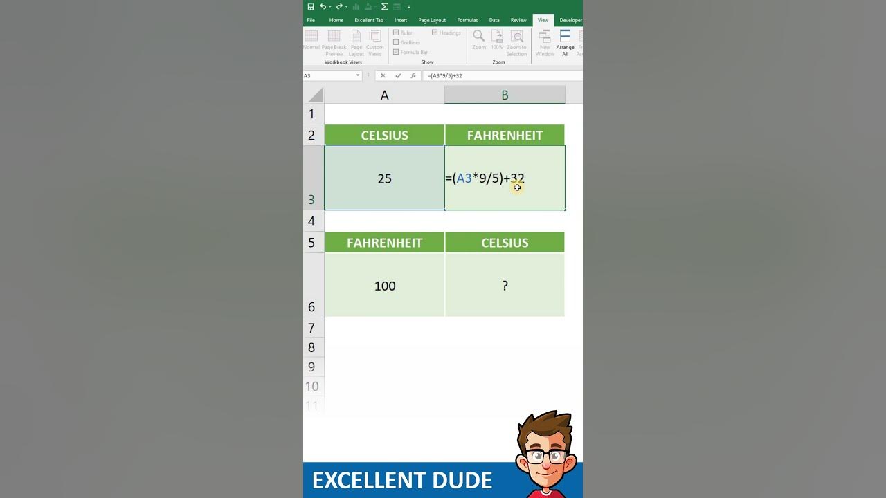 How to Convert Celsius to Fahrenheit | Fahrenheit to Celsius | Excel Tutorial - YouTube
