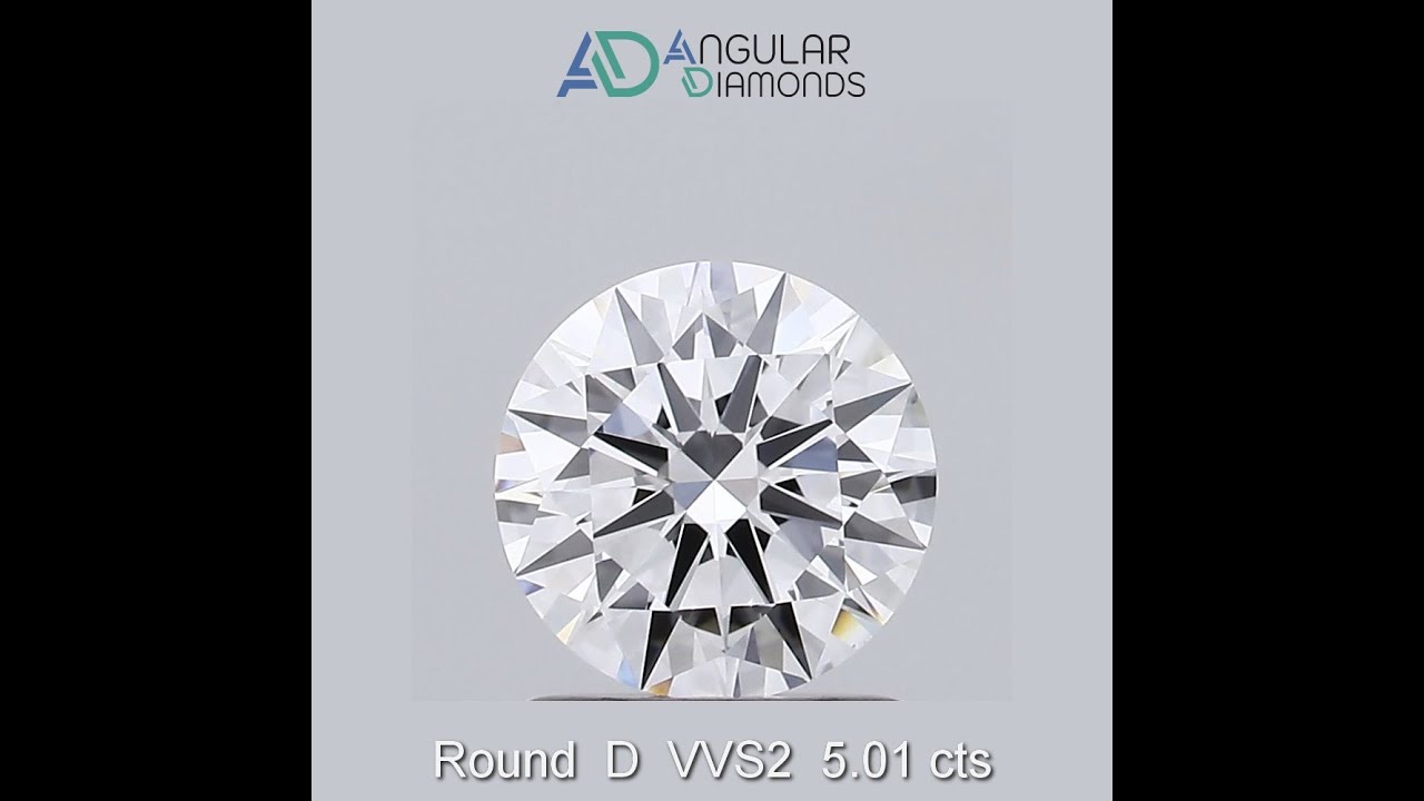 IM10085 Round D VVS2 5.01 carat IGI CVD HPHT Lab Grown Created Diamonds ...