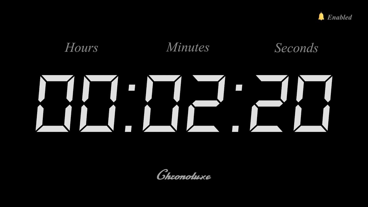 2-Minute 20 Second Timer | Clean and Sleek Countdown - YouTube