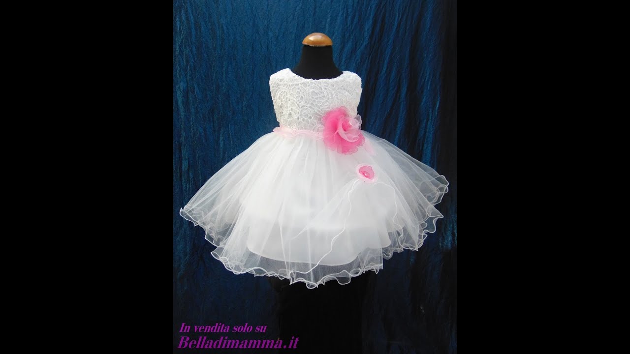 Abito Cerimonia Bimba con fiori fucsia BellaDiMamma.it - YouTube