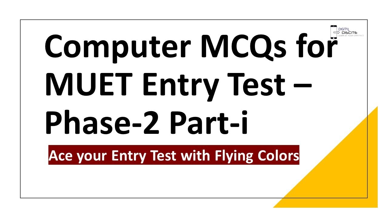 Computer MCQs for Entry Test for Phase 2 Part i | ECAT Preparation ...