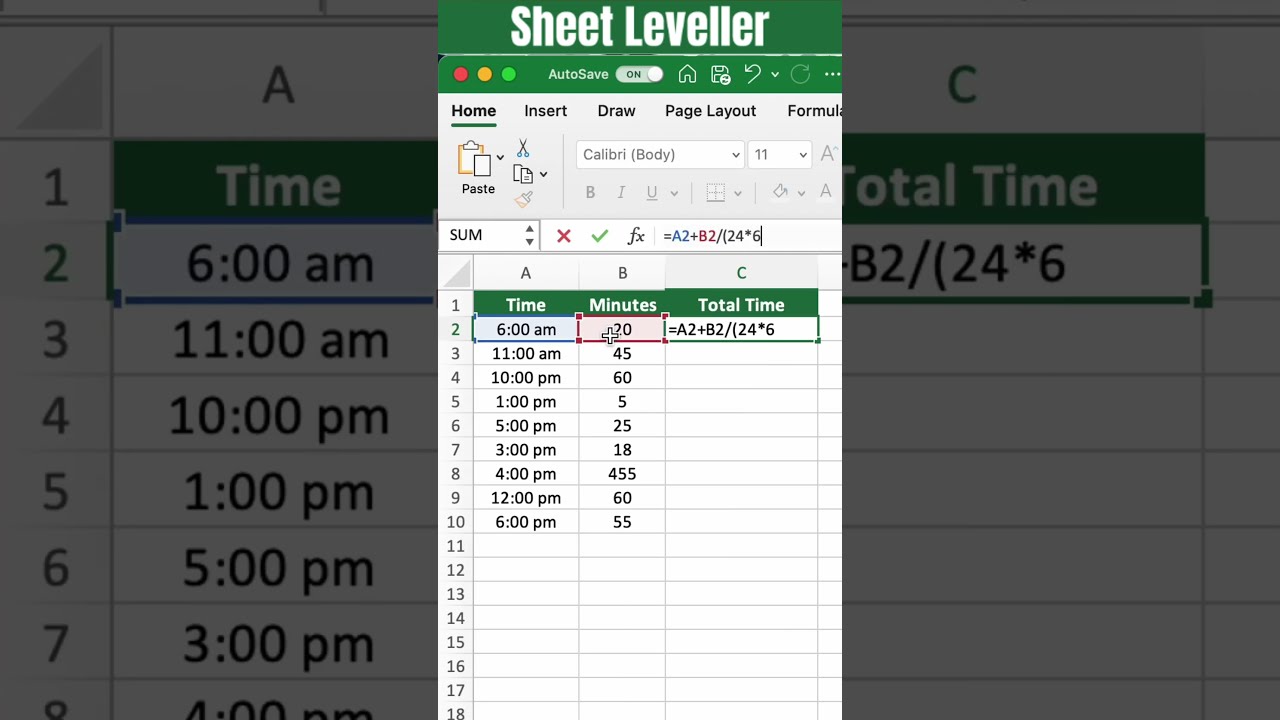 Quickly Add Minutes To Time In Excel YouTube Quickly Add Minutes To Time In Excel YouTube