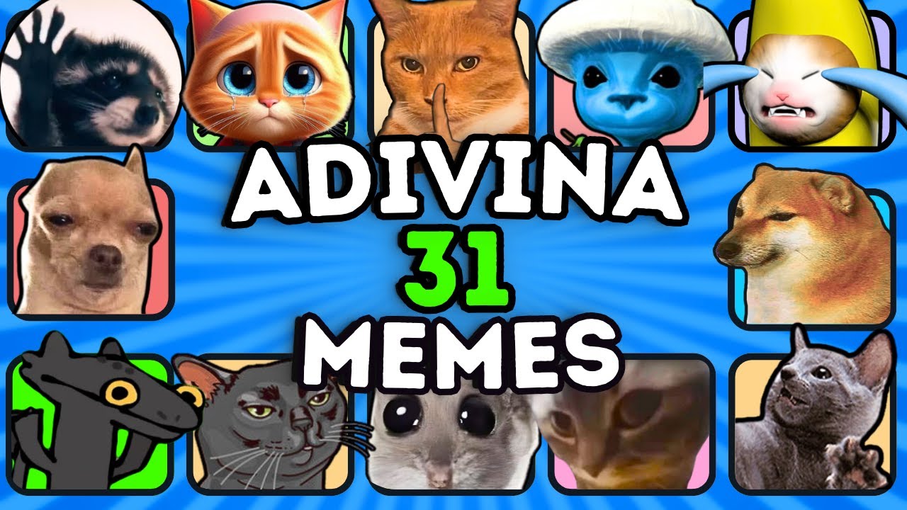 Adivina 31 MEMES De ANIMALES😱 ️Mapache Pedro🦝Chipi Chipi😺Miaw Miaw😿Gato ...