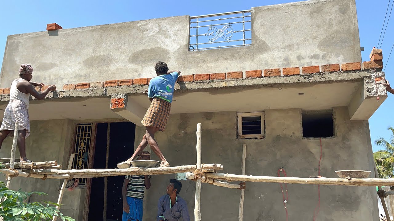 House floor design monsoon border installation works using sand and ...