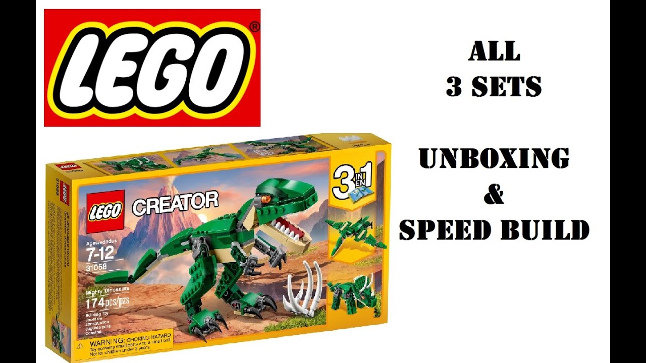 LEGO Creator 31058 Mighty Dinosaurs Unboxing - Speed Build - YouTube