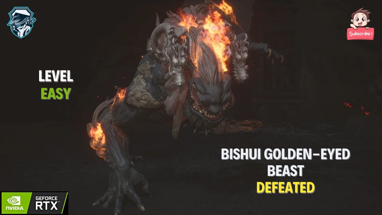BEST HOW TO BEAT Bishui Golden Eyed Beast Boss EASY GUIDE Black Myth ...