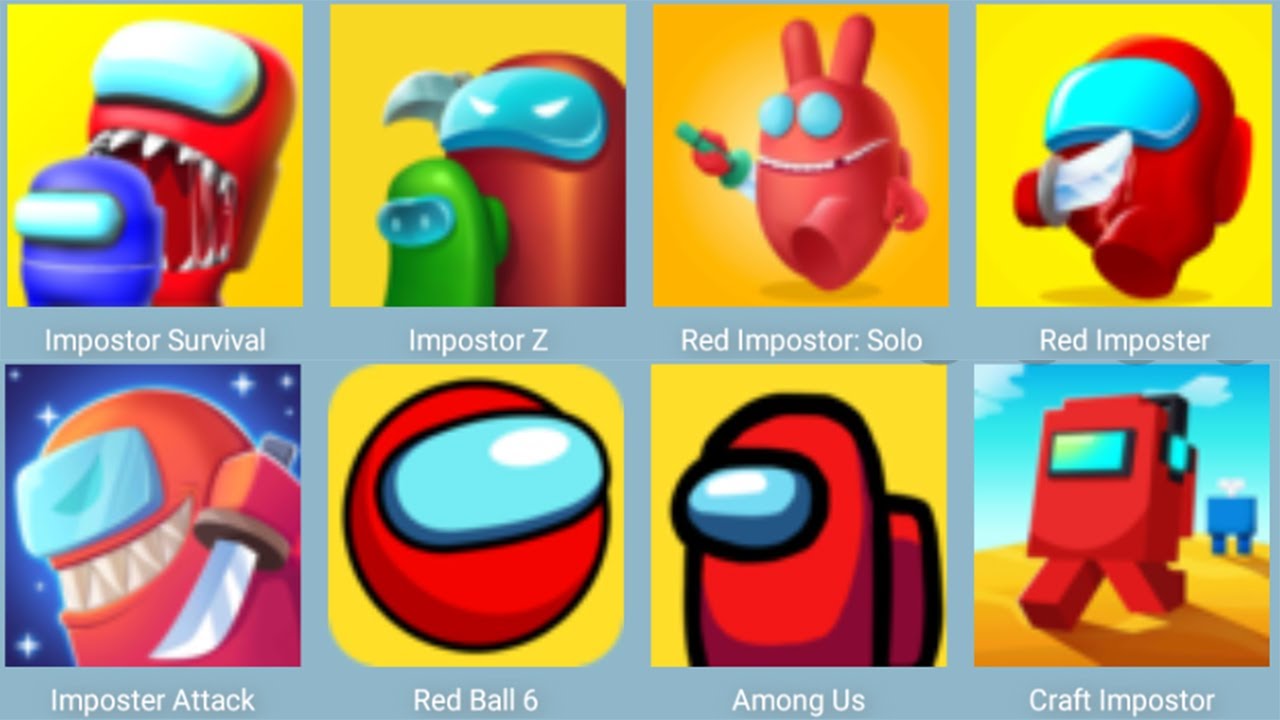 Among Us,Impostor Survival,Red Imposter,Red Ball 6,Craft Imposter,Амонг ...