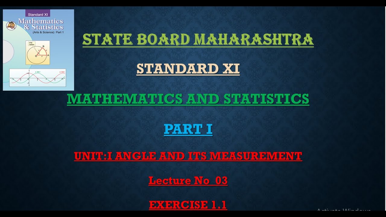 Angle and its measurement class 11th exercise1.1 (part1) - YouTube