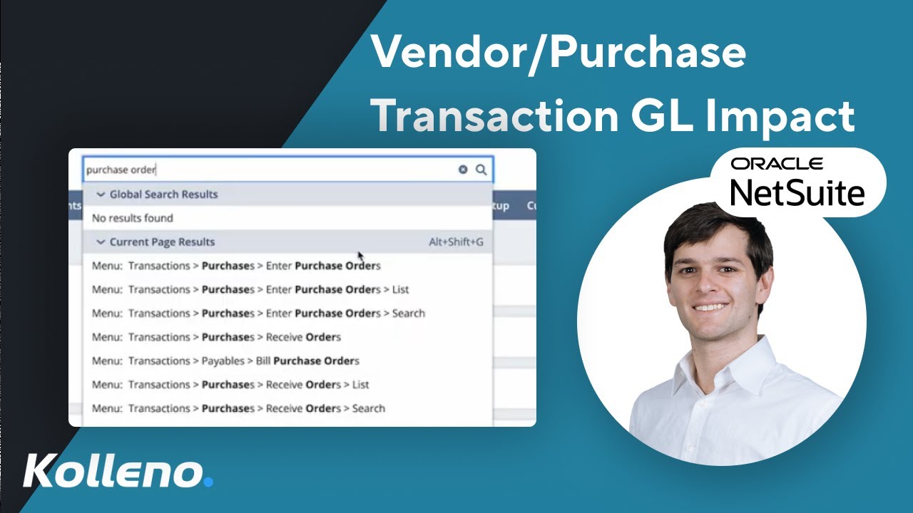 NetSuite Tutorial | Vendor Purchase Transaction GL Impact in NetSuite ...
