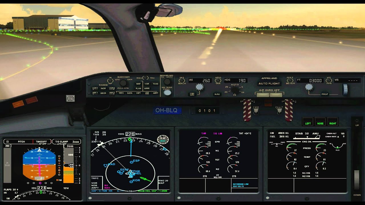 Virtual Blue1 Boeing 717-200 Autoland on 22L at Helsinki - YouTube