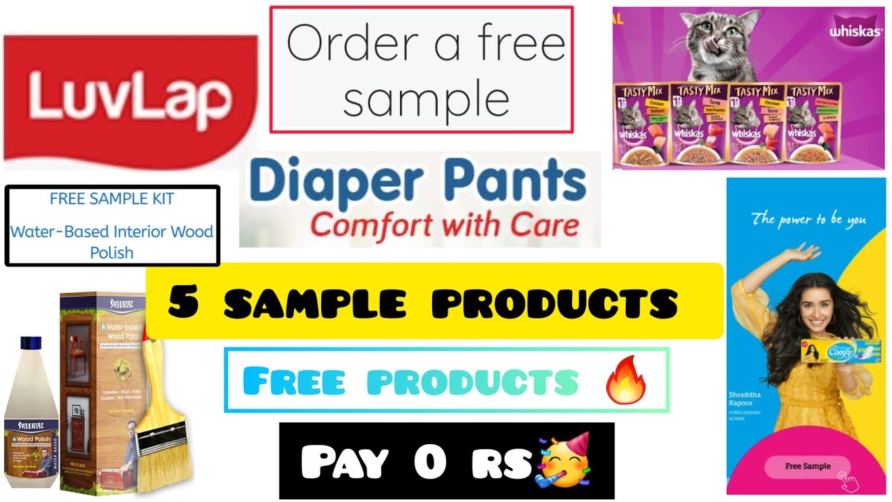 5 free sample products 🤩 today loot offer #freesampleproducts # ...