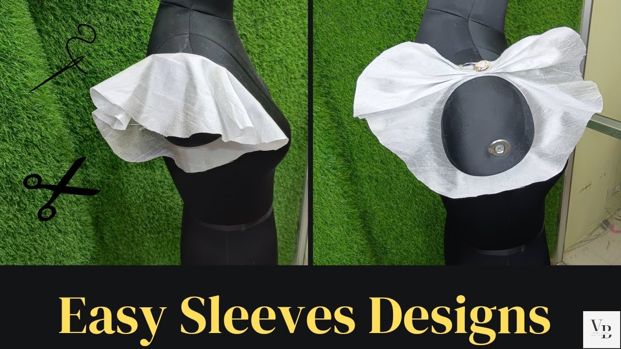 sewing tips and tricks || very easy sleeves/hand design in 2 mins ...
