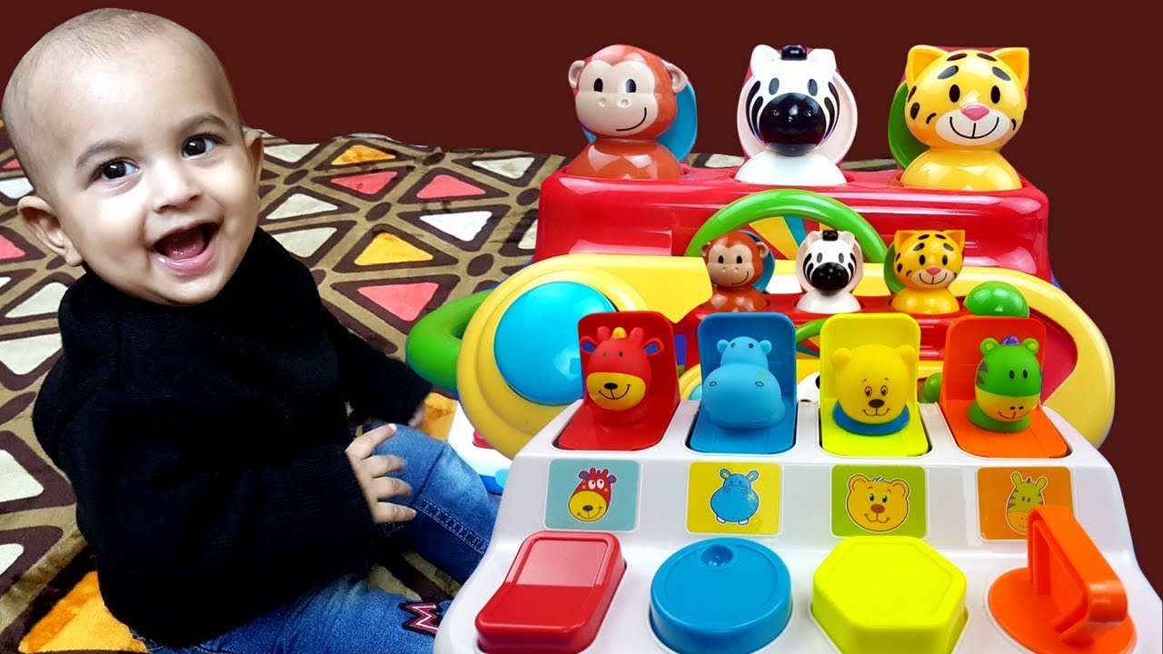 Pop Up Animal Family Fun Toy Set Video for Toddlers, Surprise Popup ...